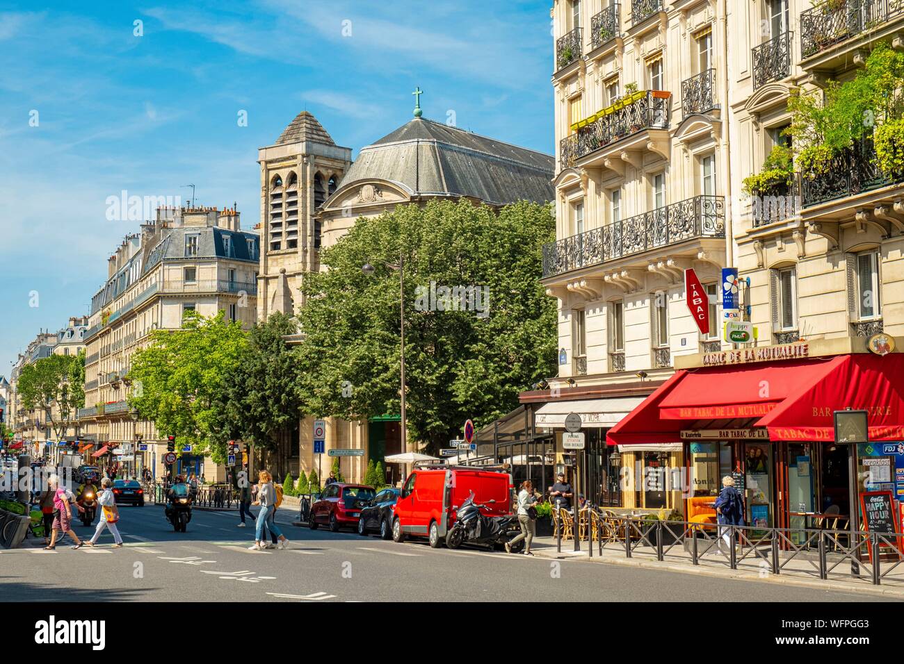 France, Paris, Saint Michel district, Rue Monge Stock Photo - Alamy