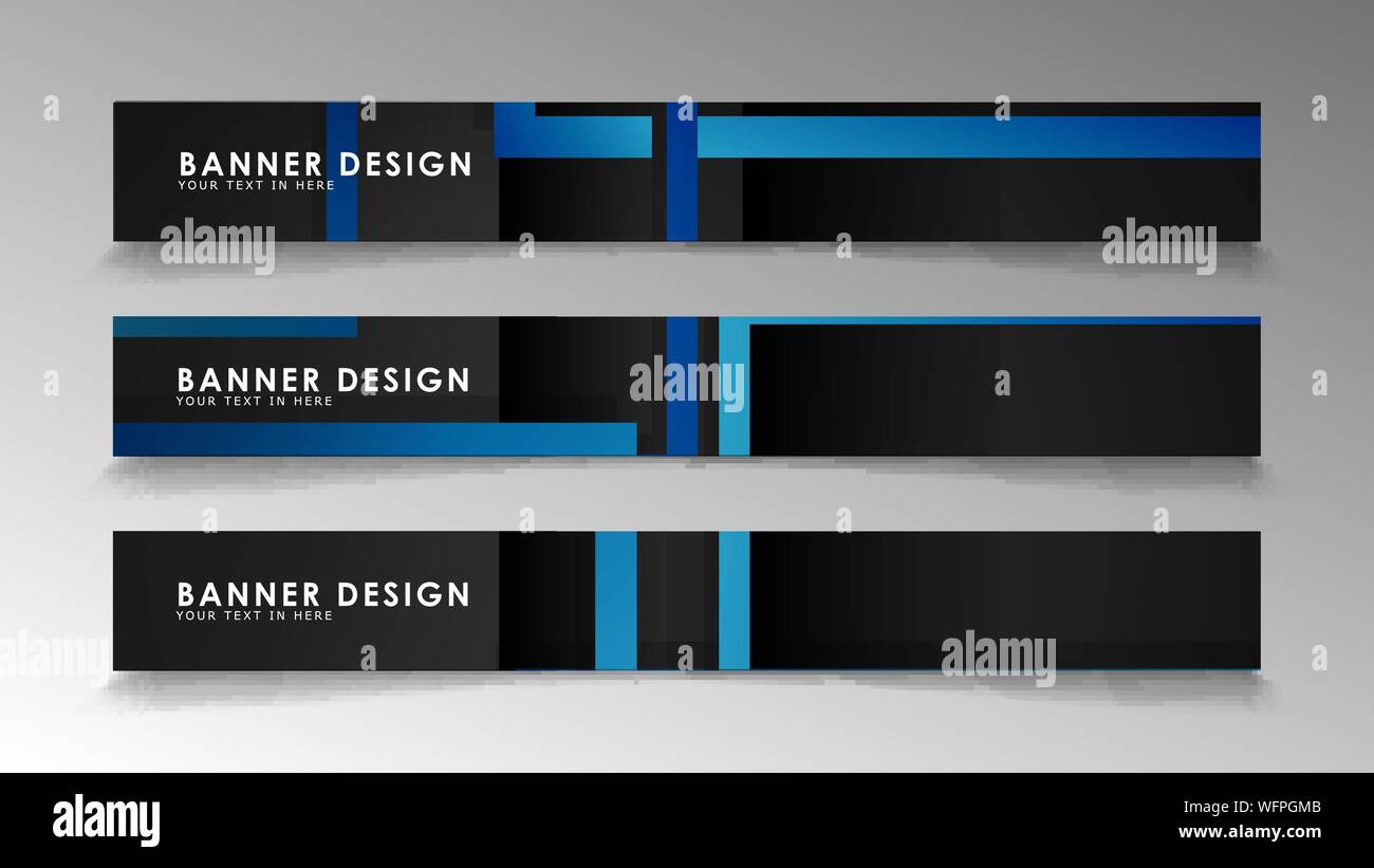 Abstract geometric and rectangular pattern banners with blue gradients ...