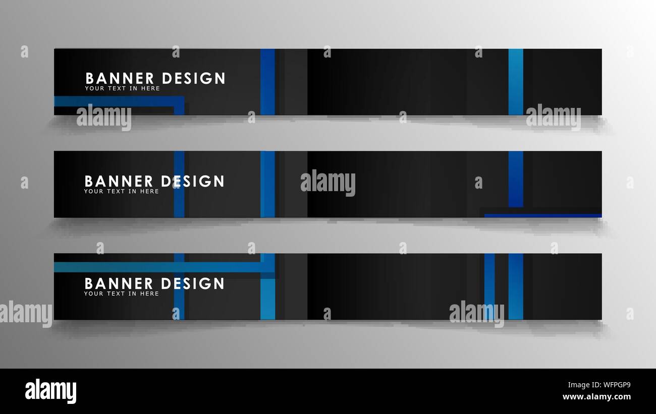 Abstract geometric and rectangular pattern banners with blue gradients ...