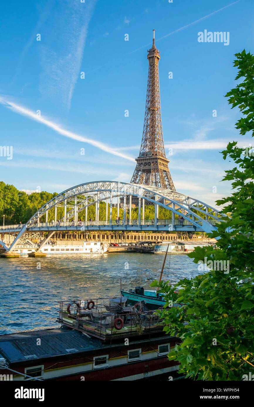 France, Paris, area listed as World Heritage by UNESCO, the Eiffel ...