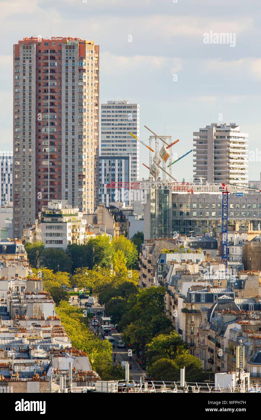 France, Paris, 13th arrondissement, general view of housing towers ...