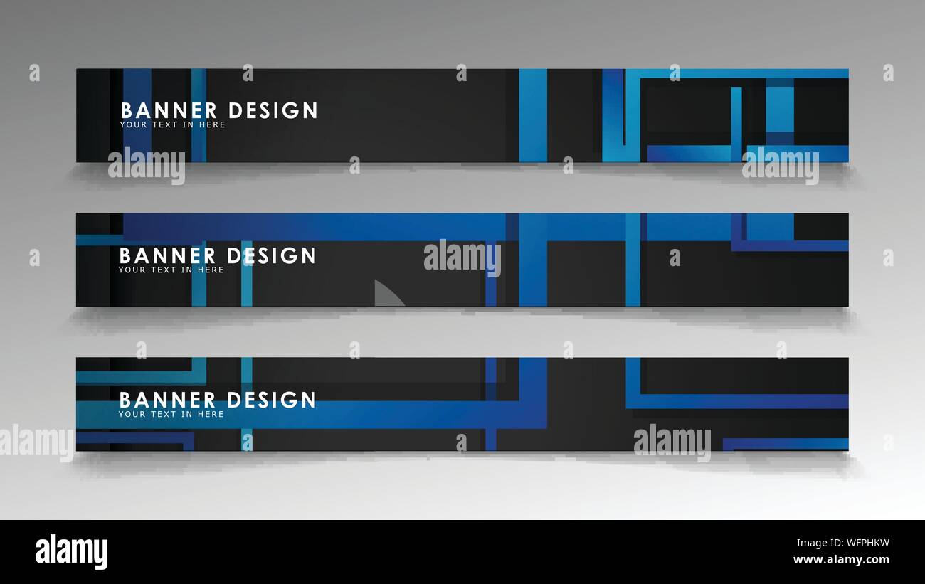 Abstract geometric and rectangular pattern banners with blue gradients ...