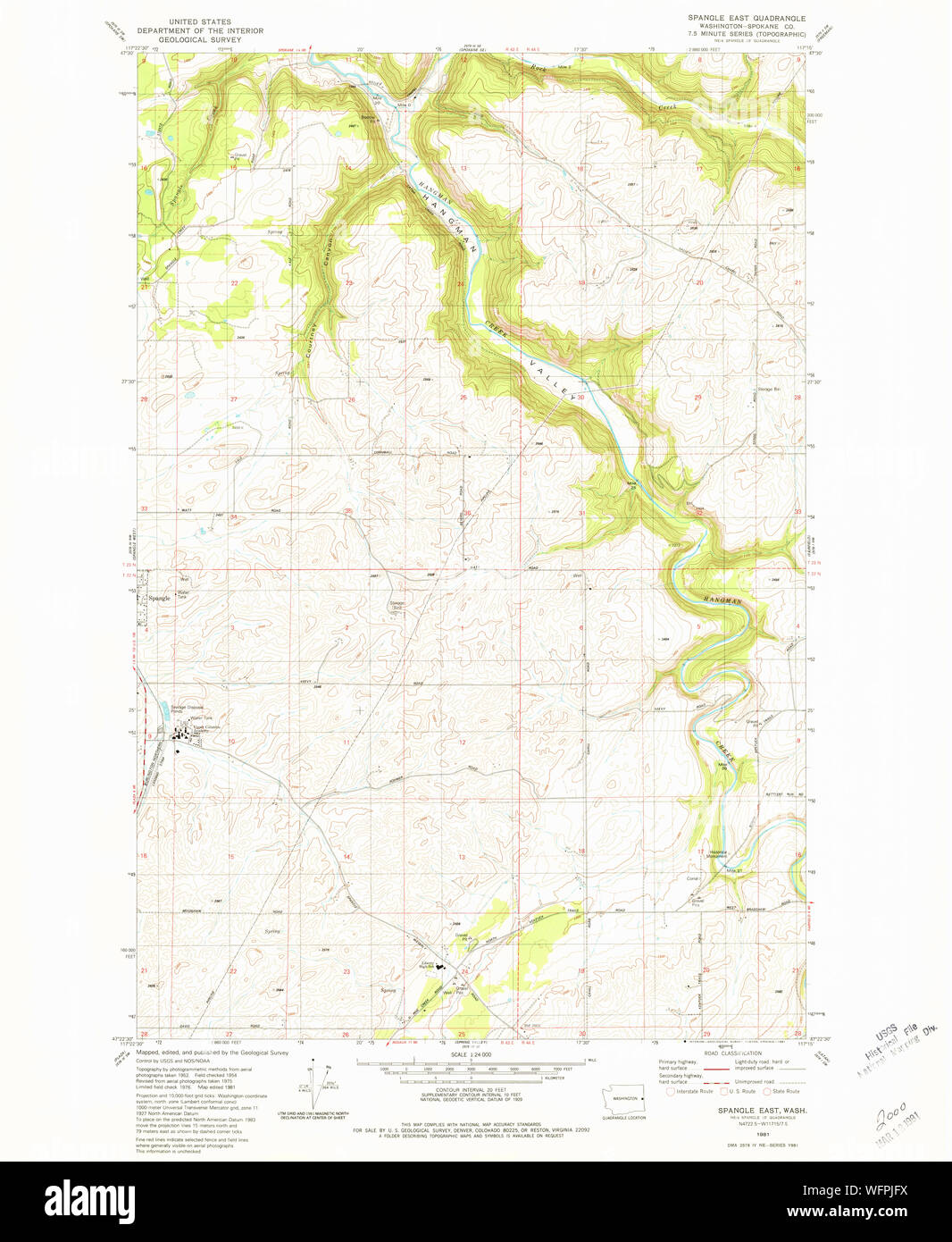 Spangle washington state map hi-res stock photography and images - Alamy