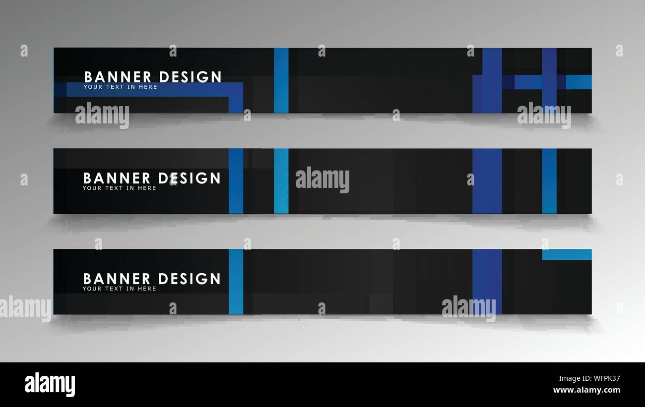 Abstract geometric and rectangular pattern banners with blue gradients ...