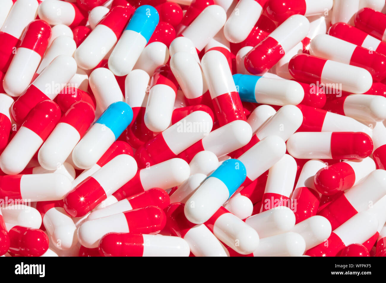Collection of the colorful capsules with medicines Stock Photo - Alamy