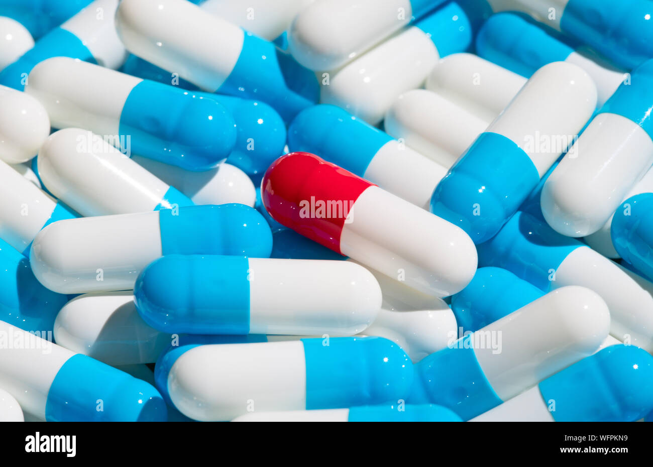 Collection of the colorful capsules with medicines Stock Photo - Alamy