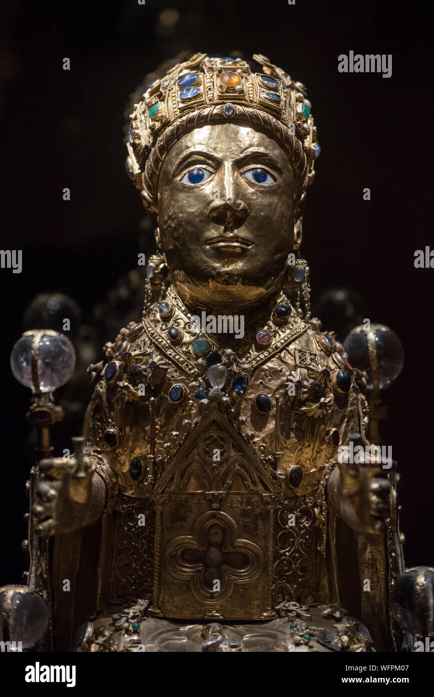 France, Aveyron, Conques, labeled the Most Beautiful Villages of France ...