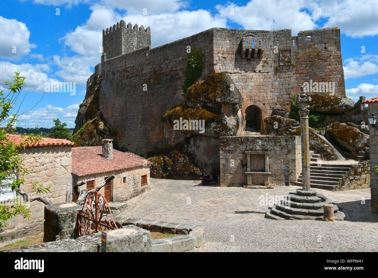 Portugal, center region, castle of medieval village of Sortelha in ...
