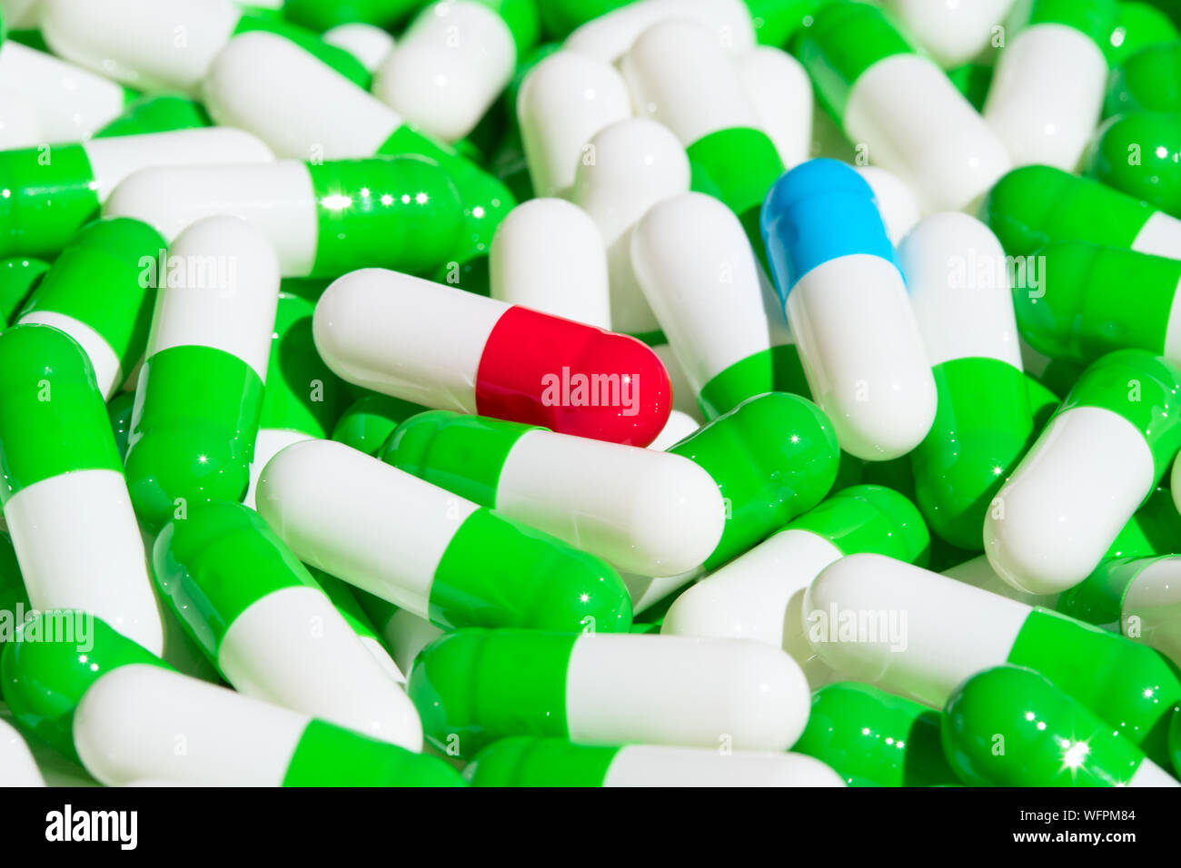 Collection of the colorful capsules with medicines Stock Photo - Alamy