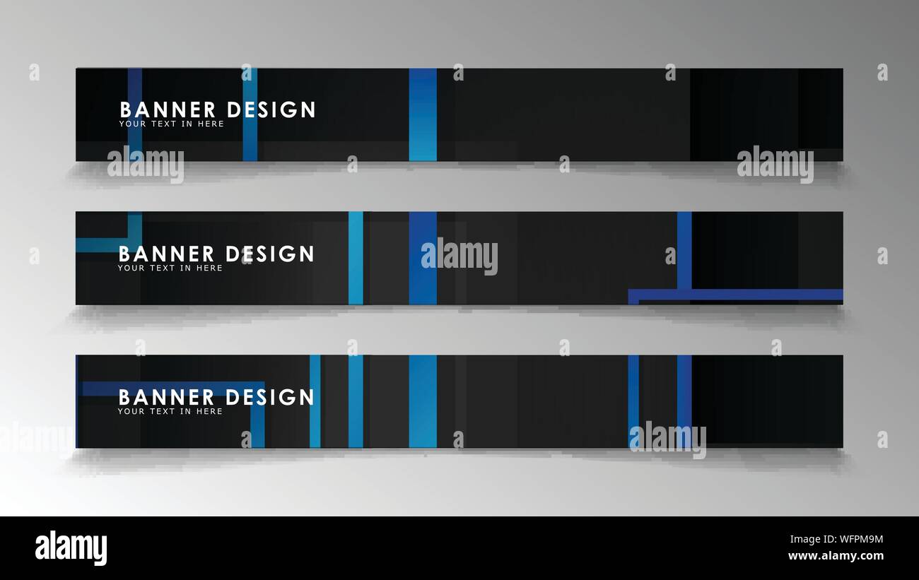 Abstract geometric and rectangular pattern banners with blue gradients ...