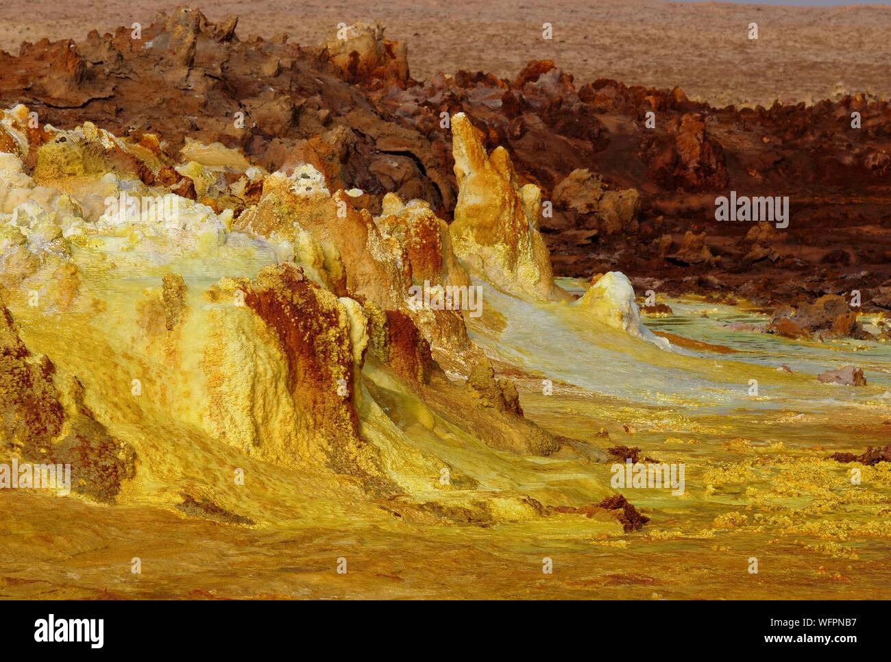 Ethiopia, Danakil depression, Afar region, Volcanic site of acid hot ...