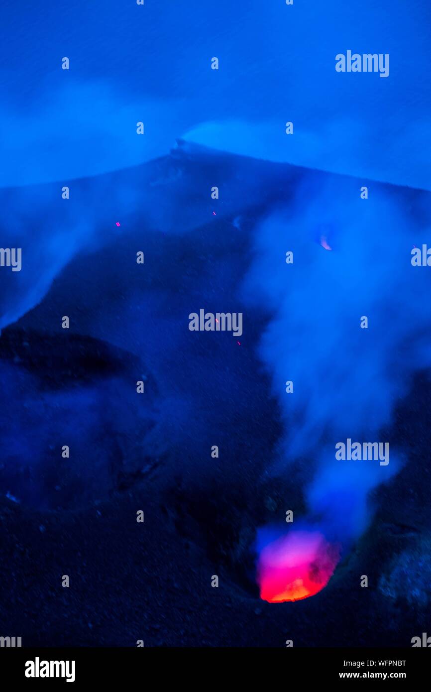 Italy, Sicily, Eolian Islands, Tyrrhenian sea, San Vincenzo, summit of ...