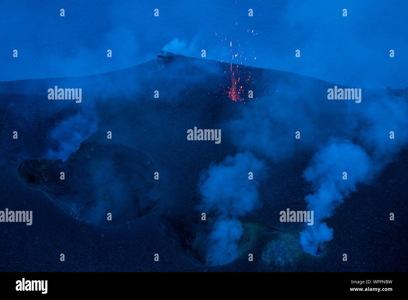 Italy, Sicily, Eolian Islands, Tyrrhenian sea, San Vincenzo, summit of ...