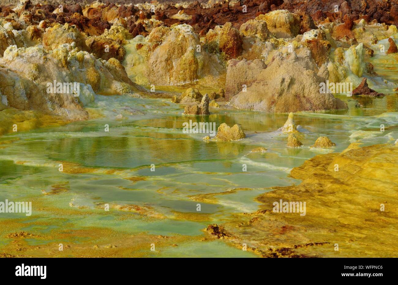 Ethiopia, Danakil depression, Afar region, Volcanic site of acid hot ...