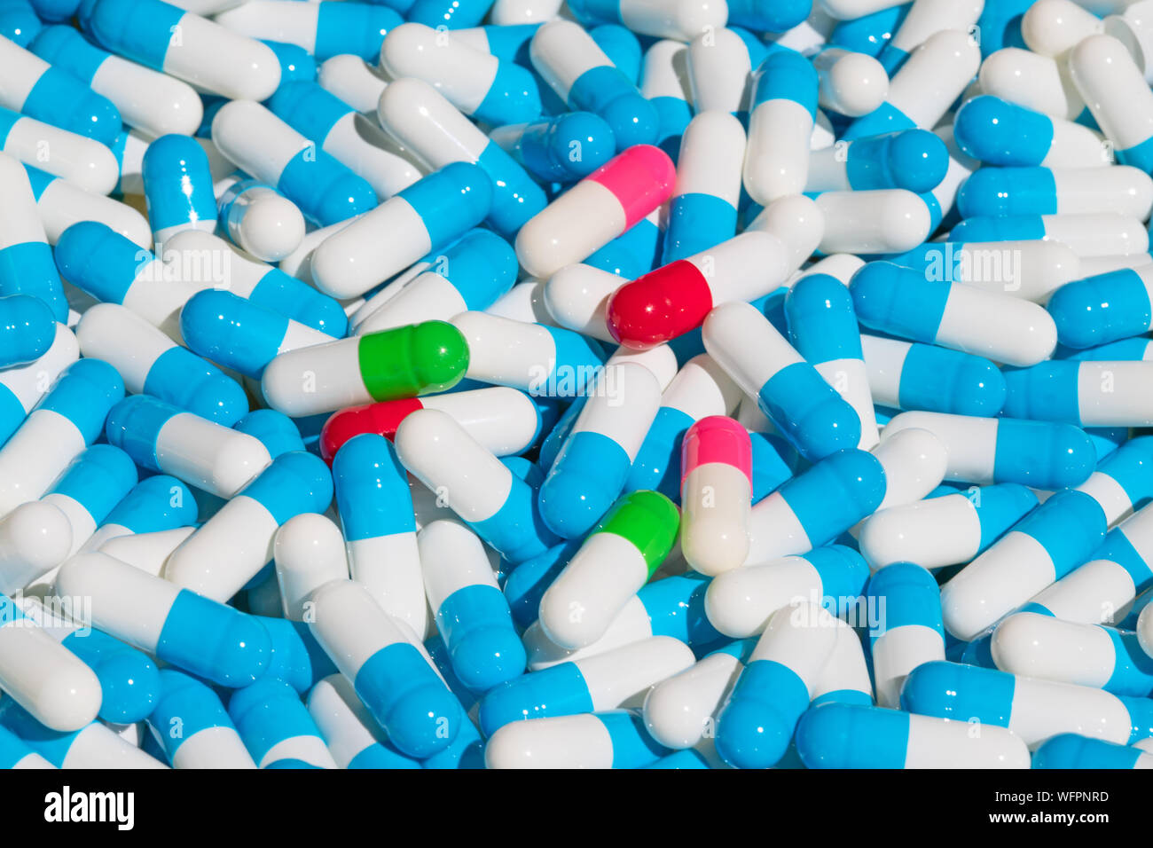 Collection of the colorful capsules with medicines Stock Photo - Alamy
