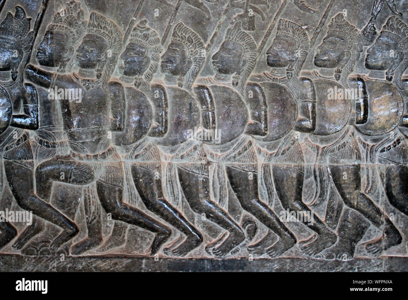 Angkor Wat temple wall details in Cambodia Stock Photo - Alamy