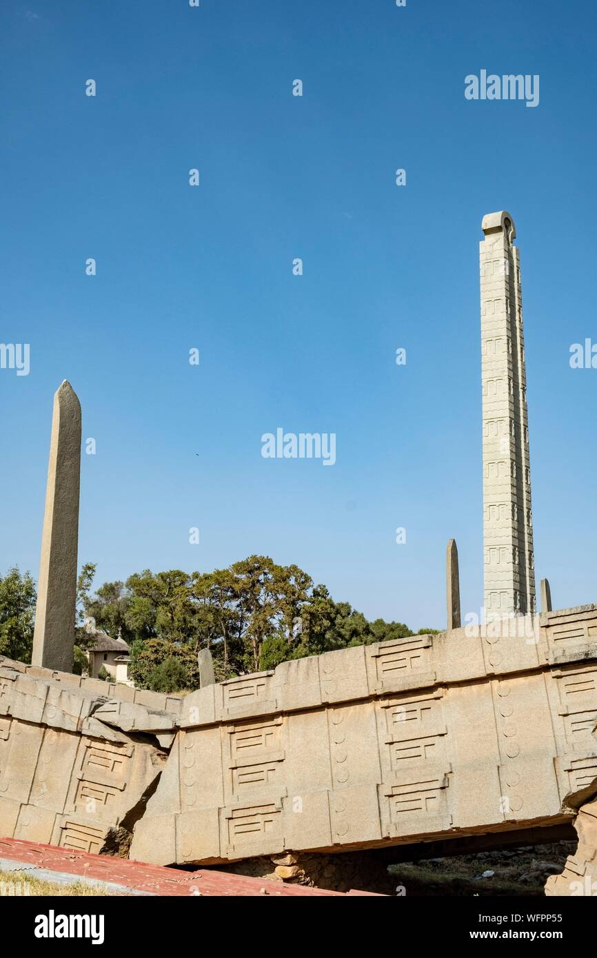 Ethiopia, Tigray regional state, city of Axoum, ruins of the old city ...