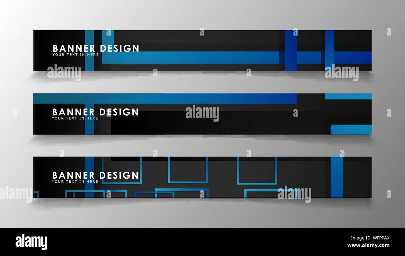 Abstract geometric and rectangular pattern banners with blue gradients ...