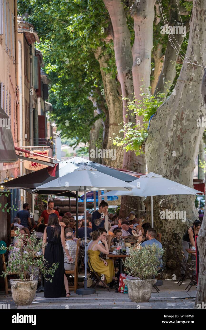 France, Var, Green Provence, Cotignac, Cours Gambetta Stock Photo - Alamy