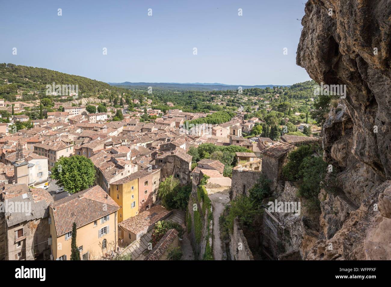 France, Var, Green Provence, Cotignac, the village since the caves of ...