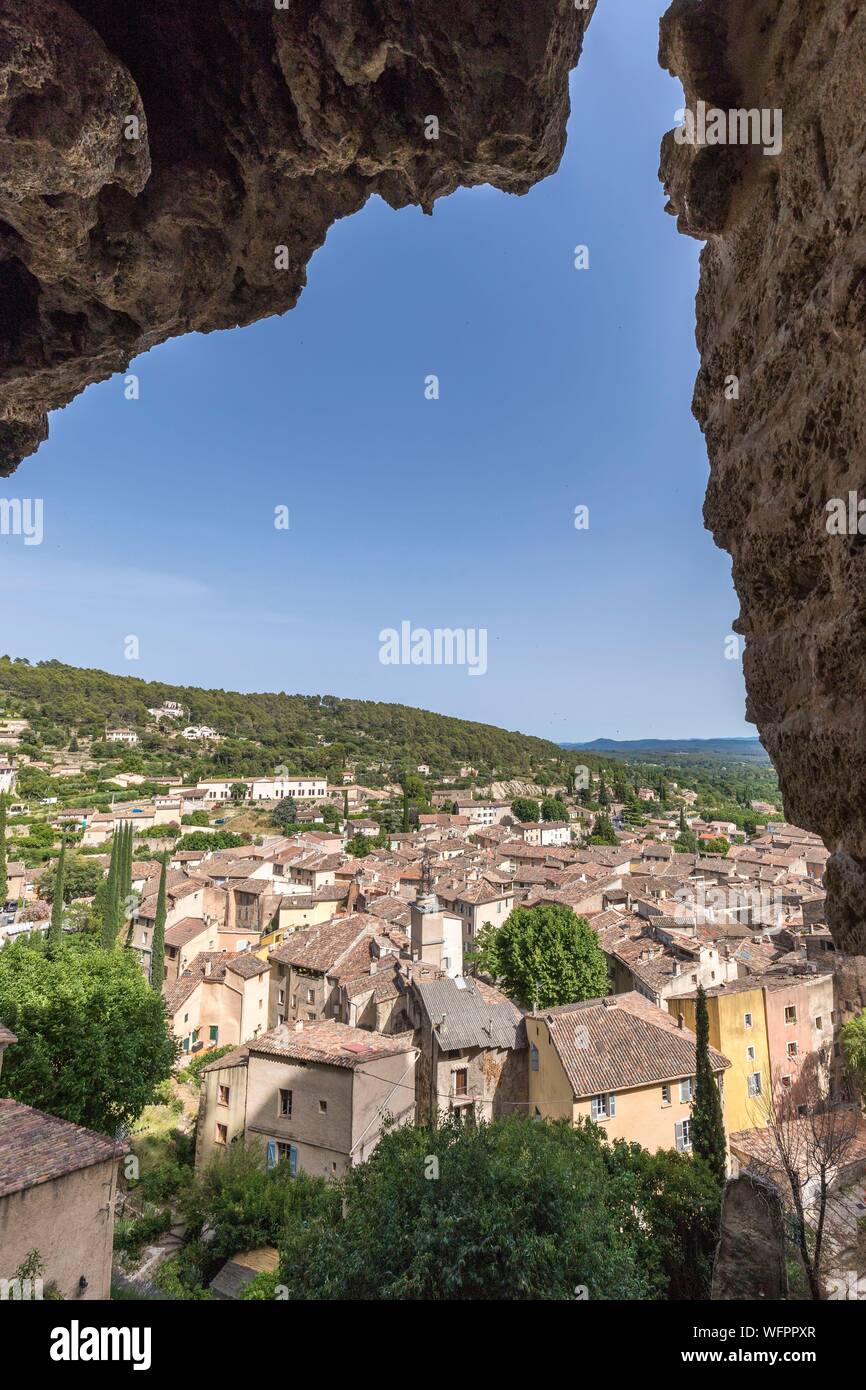 France, Var, Green Provence, Cotignac, the village since the caves of ...