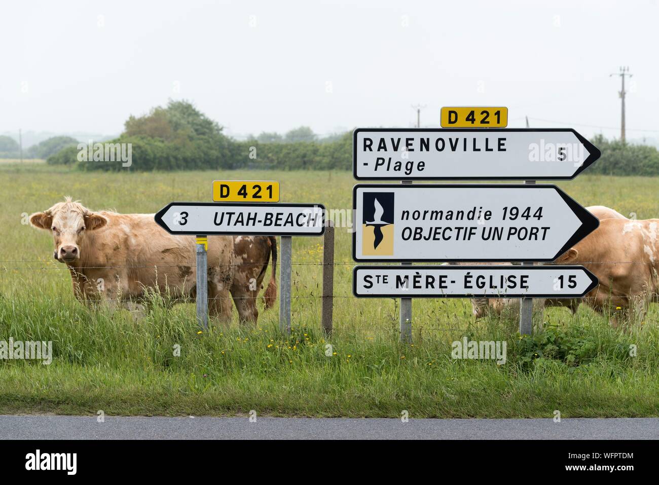 France road sign in normandy hi-res stock photography and images - Alamy