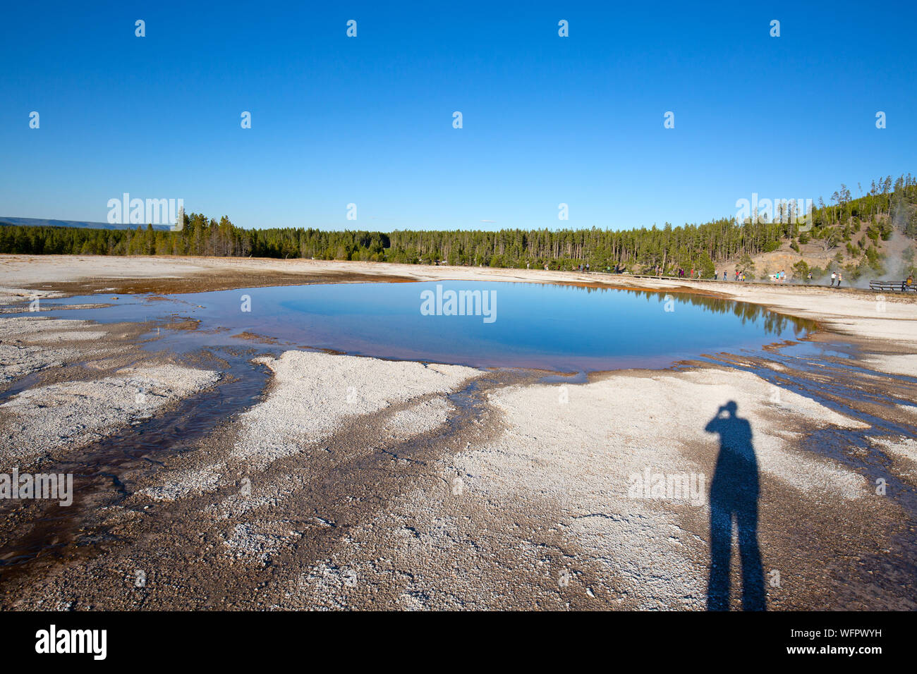 Lower geyser basin in the Yellowstone National park, USA Stock Photo ...