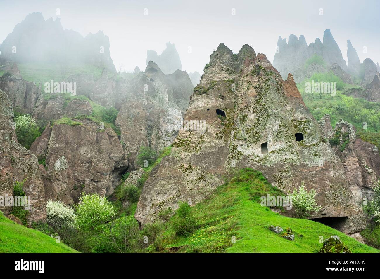 Armenia, Syunik region, Goris, Old Goris famous for its old troglodyte ...