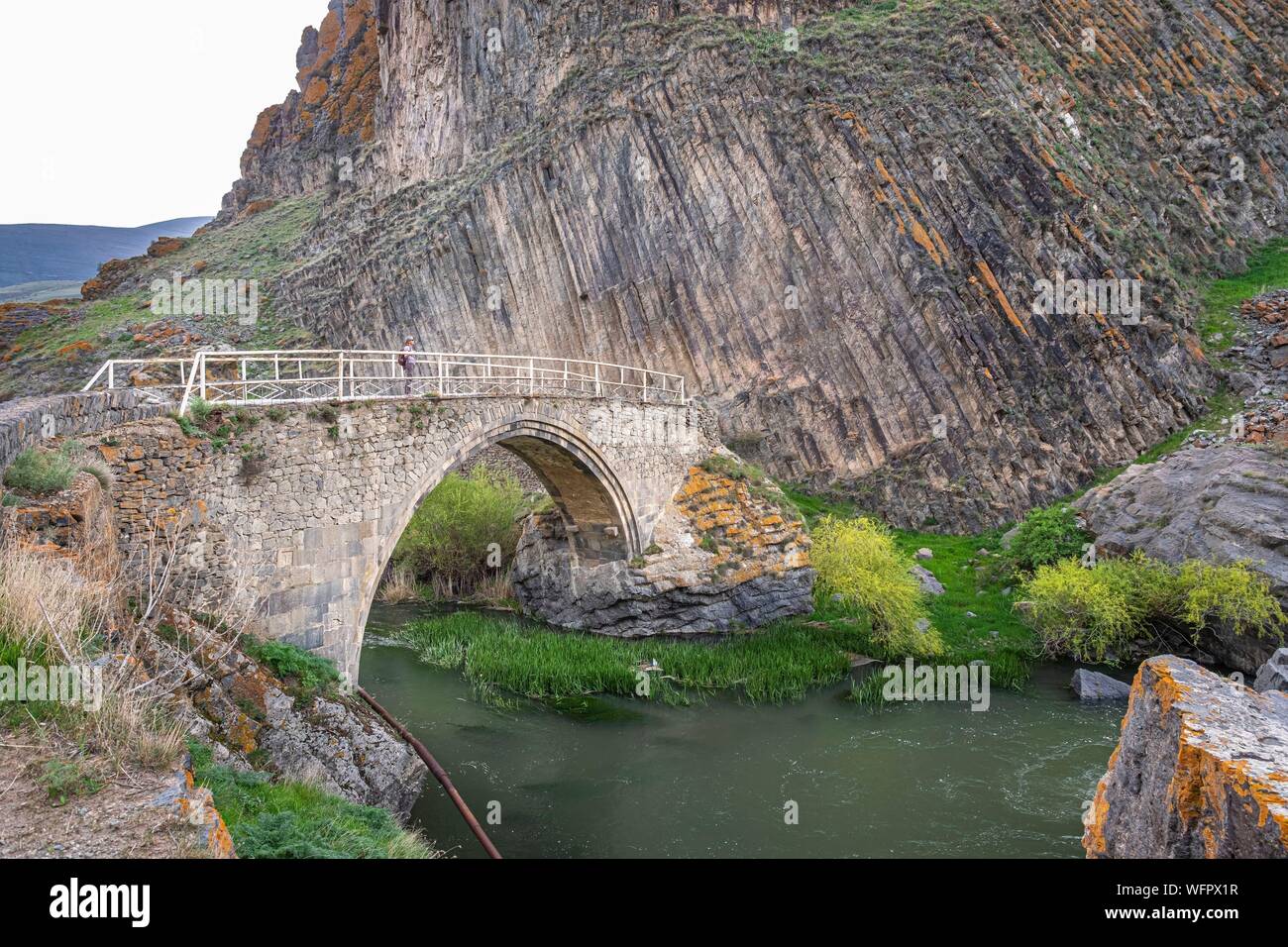 Armenia, Syunik region, Vorotan, basalt column formations and Melik ...