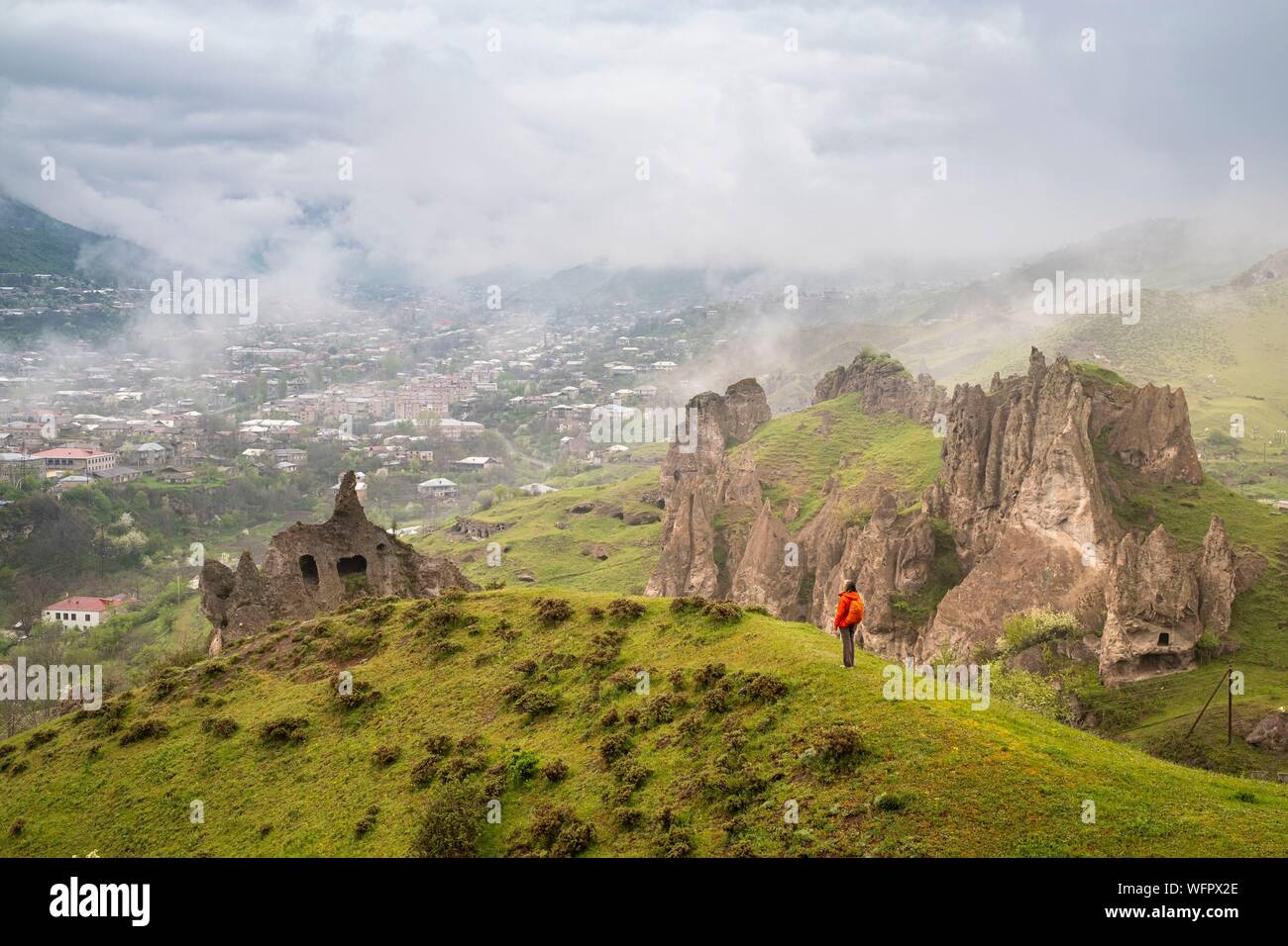 Armenia, Syunik region, Goris, Old Goris famous for its old troglodyte ...