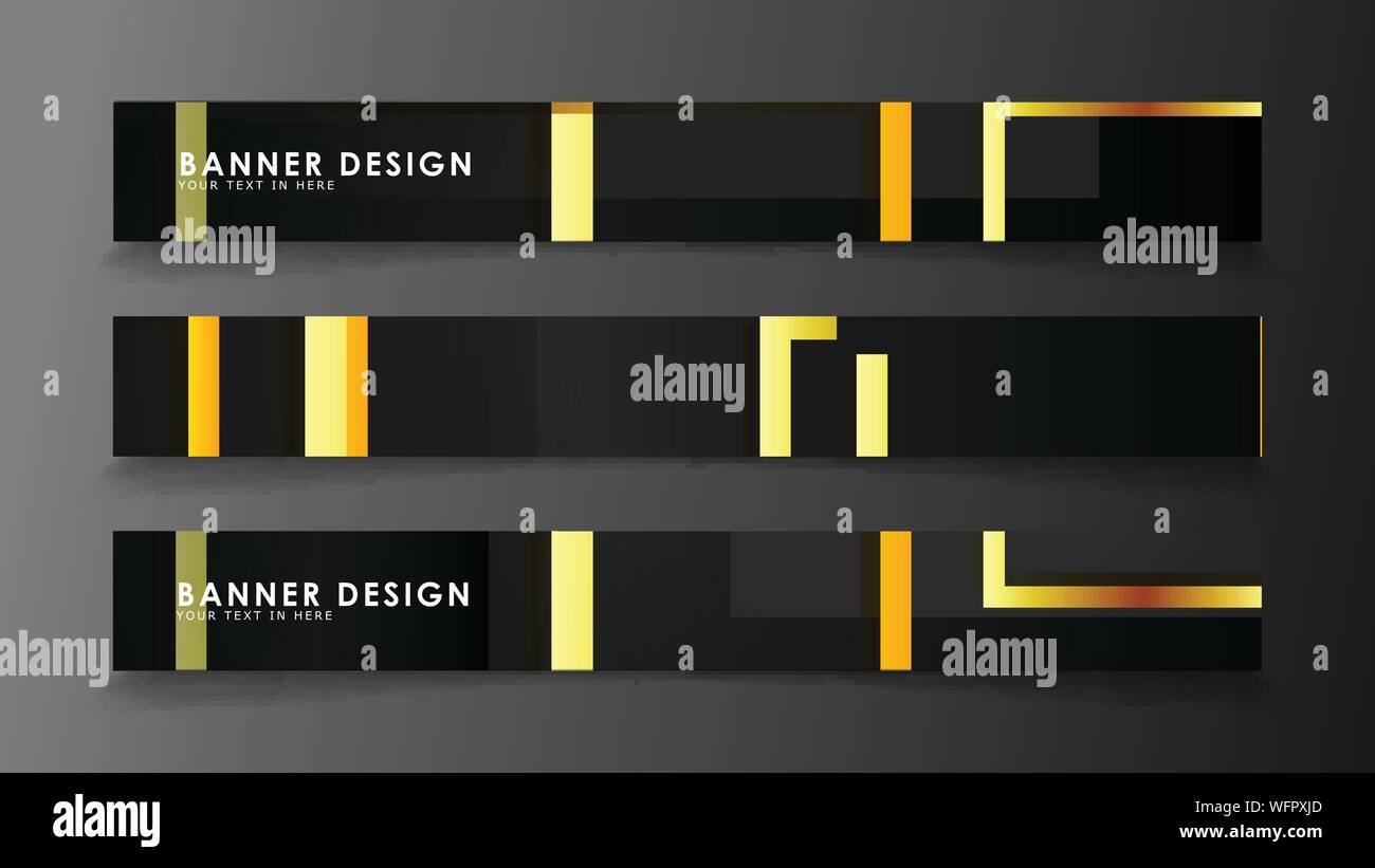 Set a banner with a rectangular background in gold and dark . vector ...