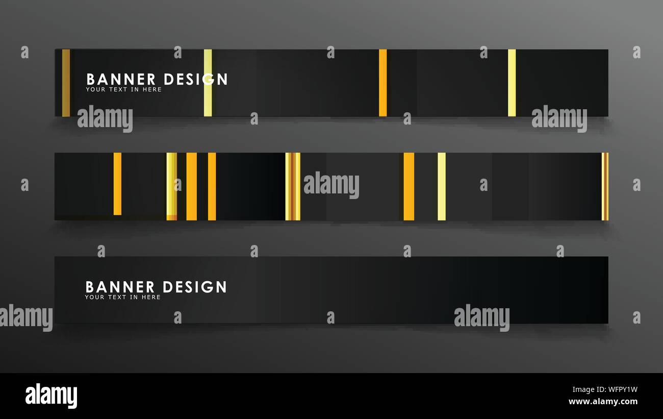 Set a banner with a rectangular background in gold and dark . vector ...