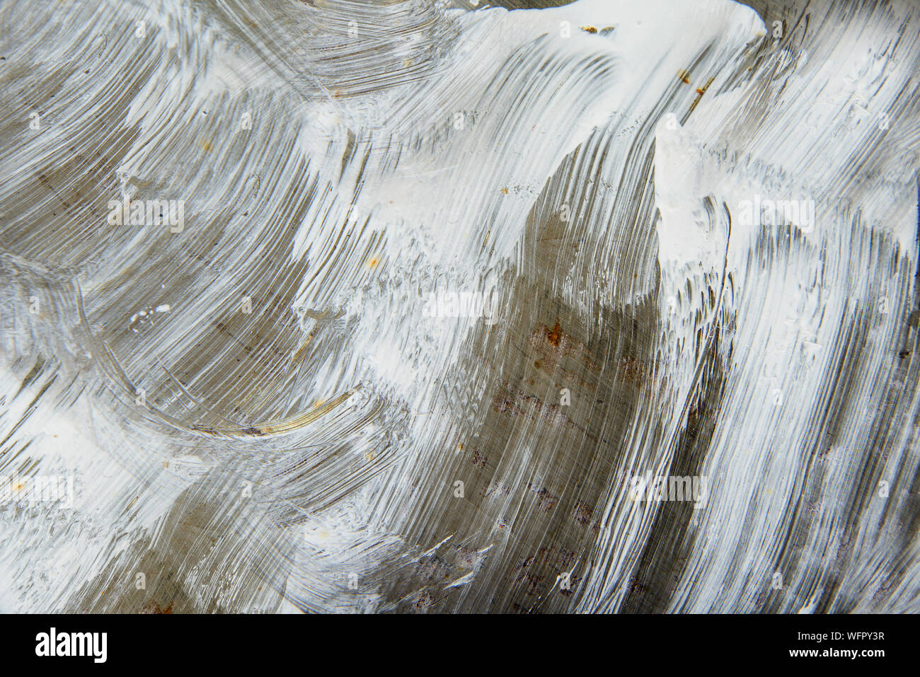White smudges on metal. Paint texture Stock Photo - Alamy