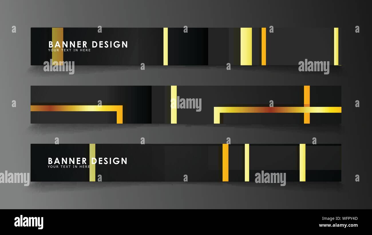 Set a banner with a rectangular background in gold and dark . vector ...