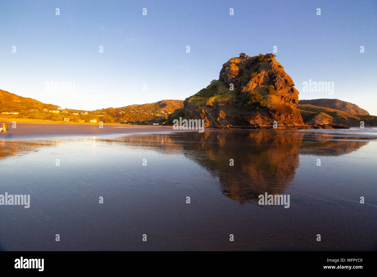 beautiful sunset at Piha beach, New Zealand Stock Photo - Alamy