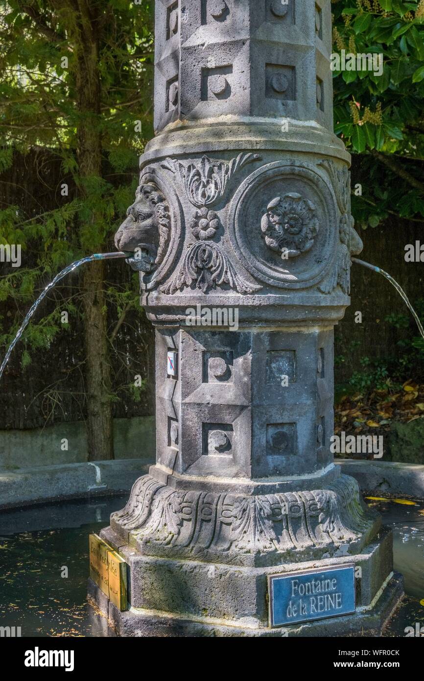 France, Puy de Dome, Volvic, fountain of La Reine, Parc Naturel ...