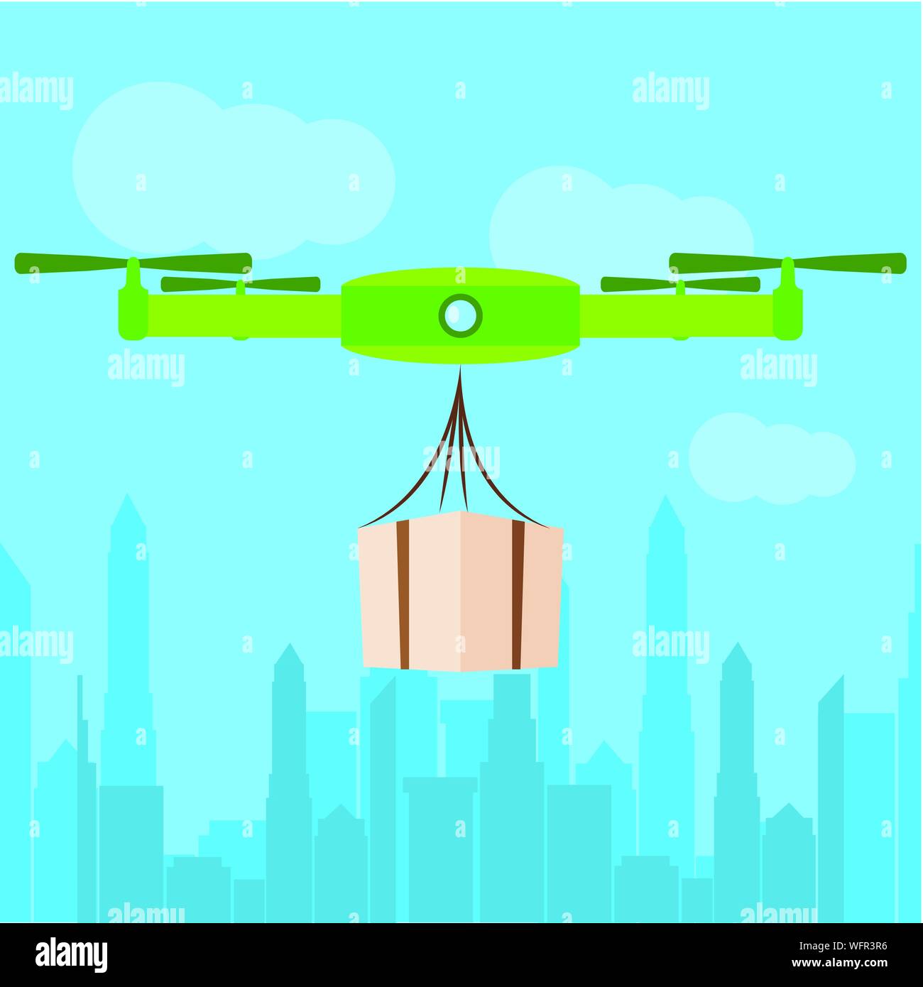 abstract drone flying on a special background, vector illustration ...