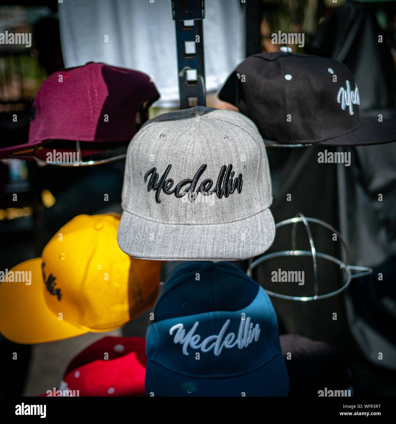 Tourist Counter Caps with the Name of Medellin City Stock Photo - Alamy