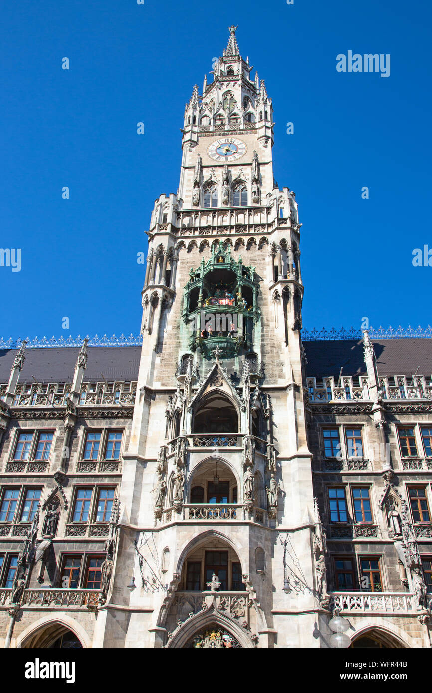 Main square of the Munich, Germany - Marienplatz (Marian square). The ...