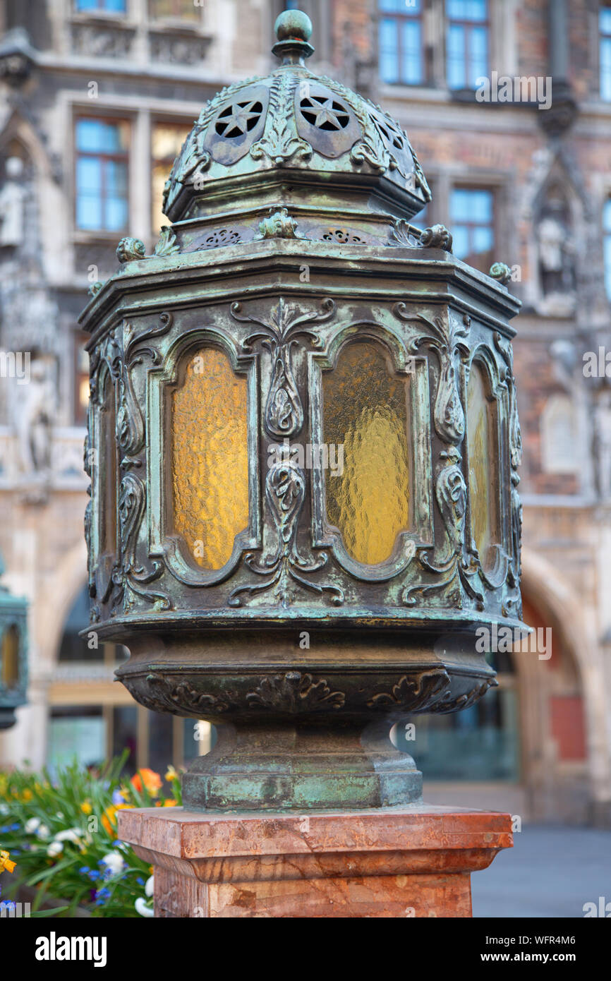 Main square of the Munich, Germany - Marienplatz (Marian square). The ...