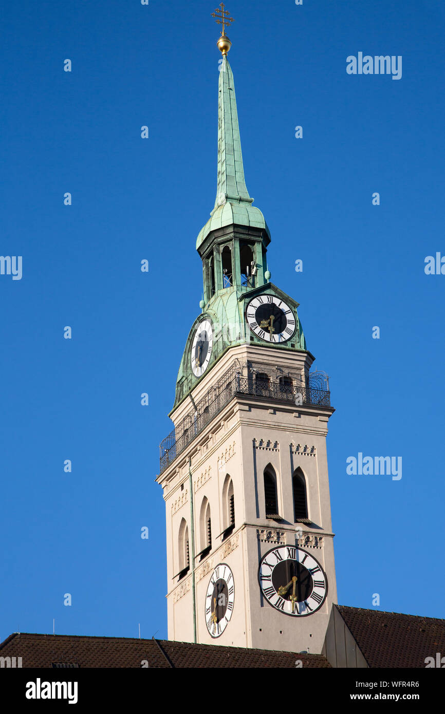 Main square of the Munich, Germany - Marienplatz (Marian square). The ...