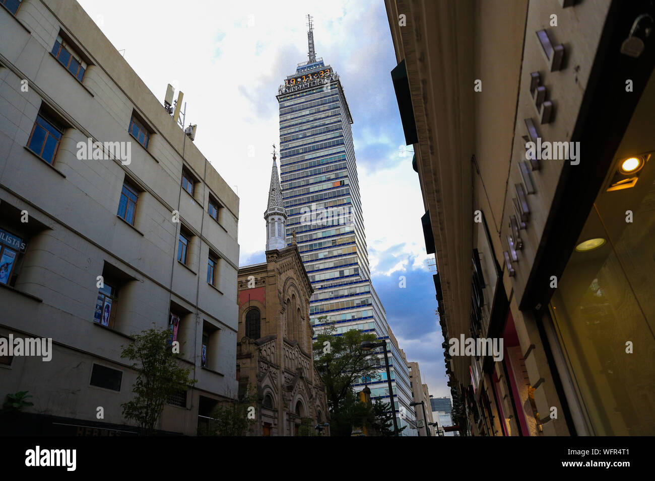 Torre Latinoamericana, skyscrapers in Mexico City, located at the ...