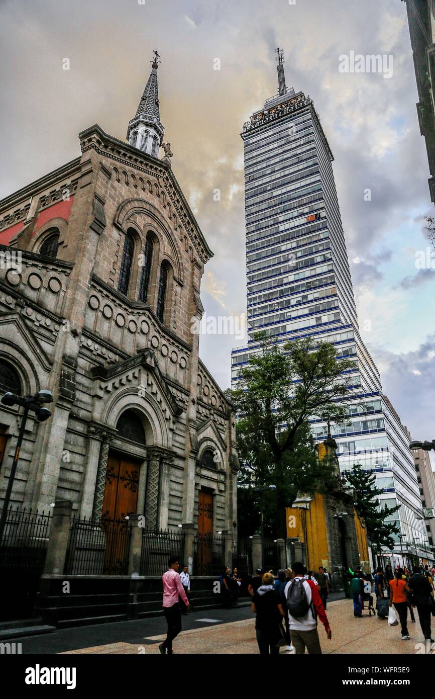 Torre Latinoamericana, skyscrapers in Mexico City, located at the ...