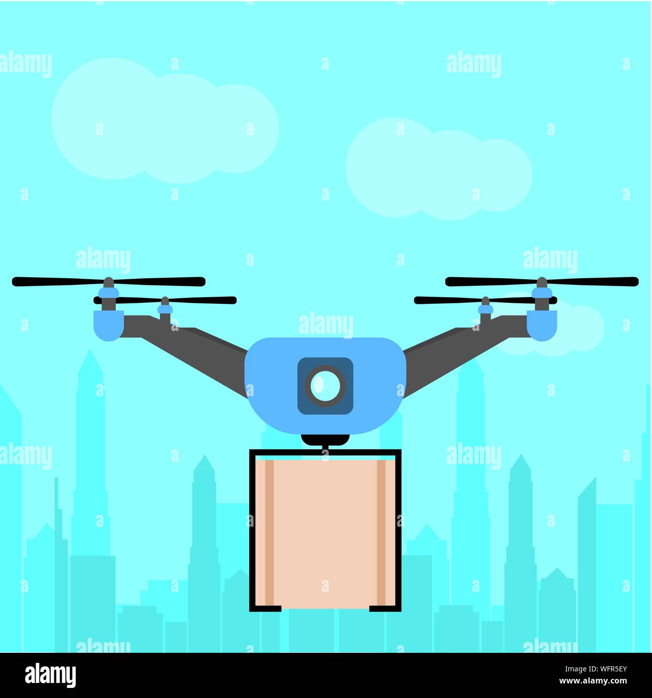 abstract drone flying on a special background, vector illustration ...