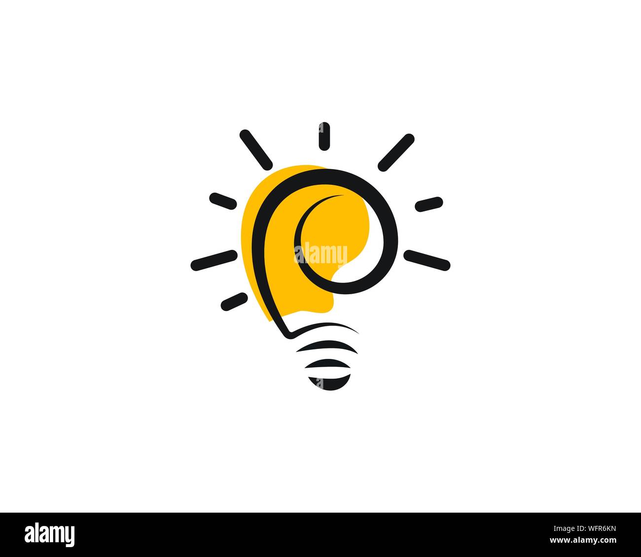 Black bulb rays flat Cut Out Stock Images & Pictures - Alamy