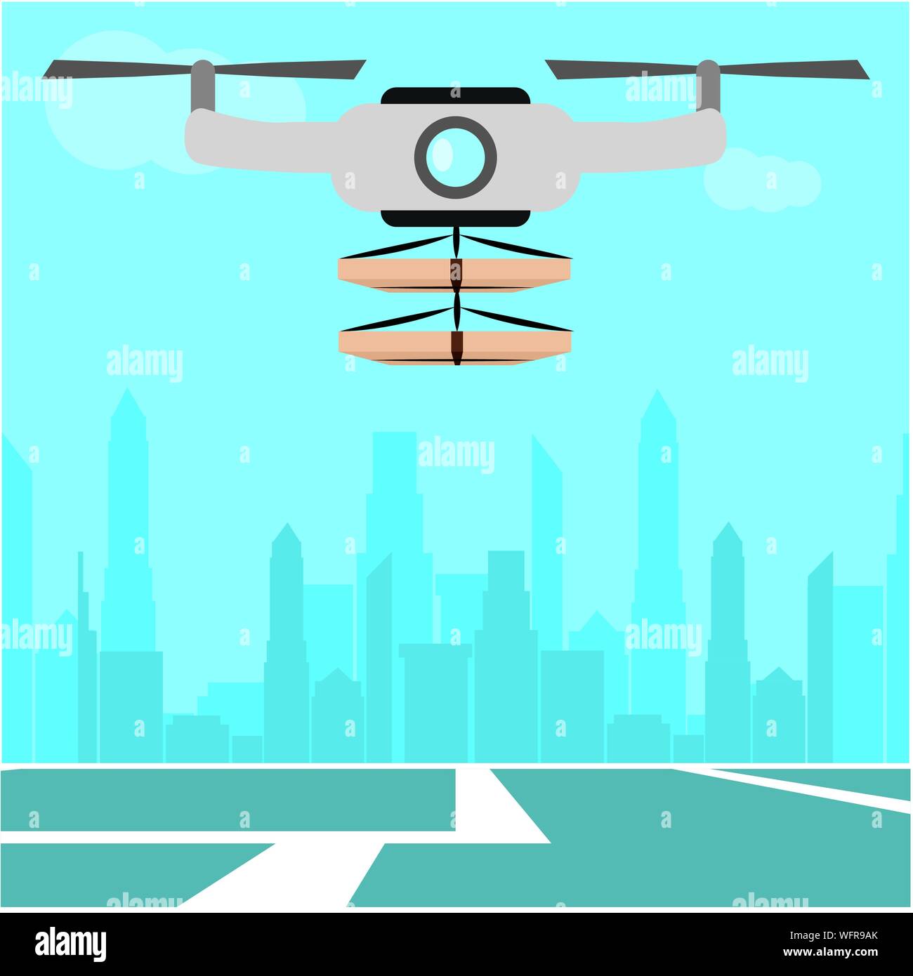 abstract drone flying on a special background, vector illustration ...