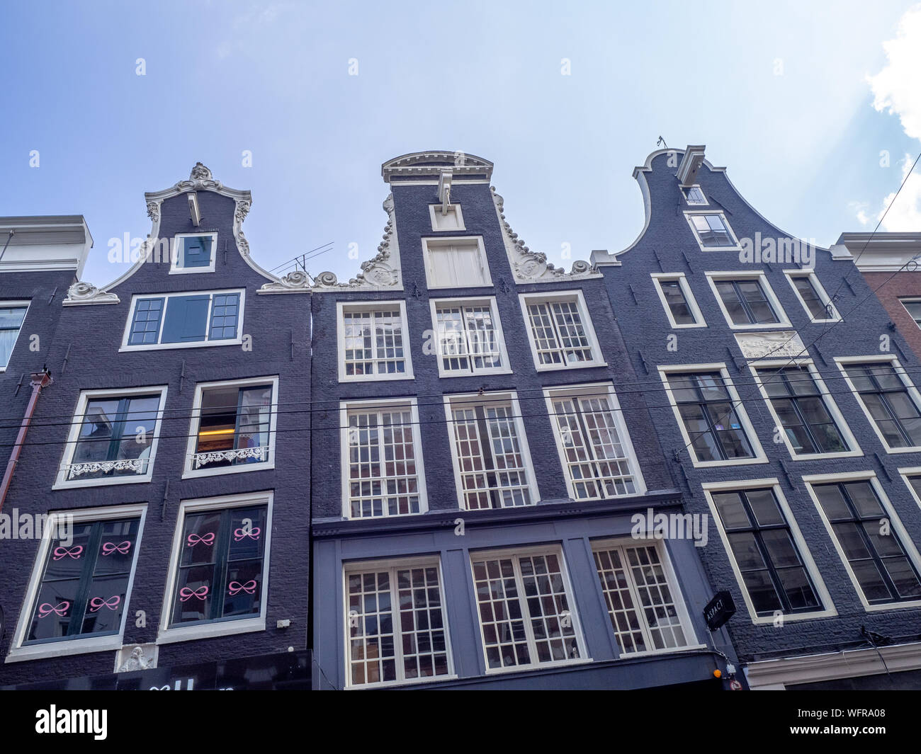 Amsterdam, Netherlands - July 21, 2018: Traditional dutch architecture ...