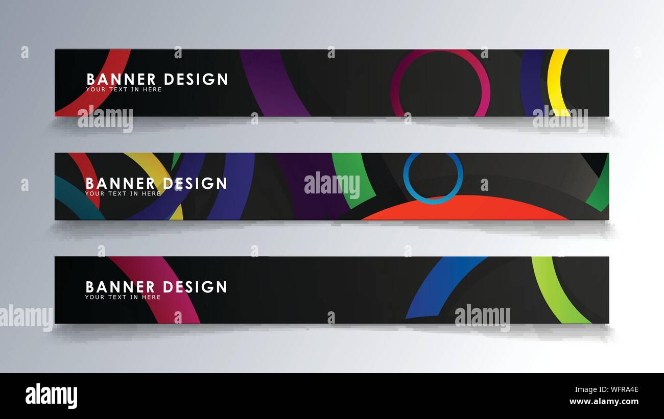 Set rectangular banner with a circle background colorful Stock Vector ...