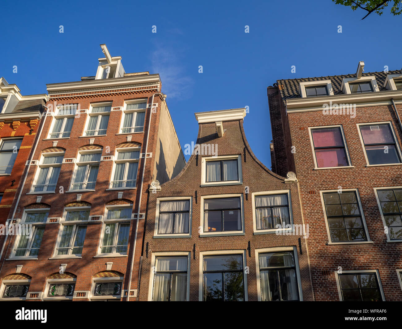 Amsterdam, Netherlands - July 21, 2018: Traditional dutch architecture ...