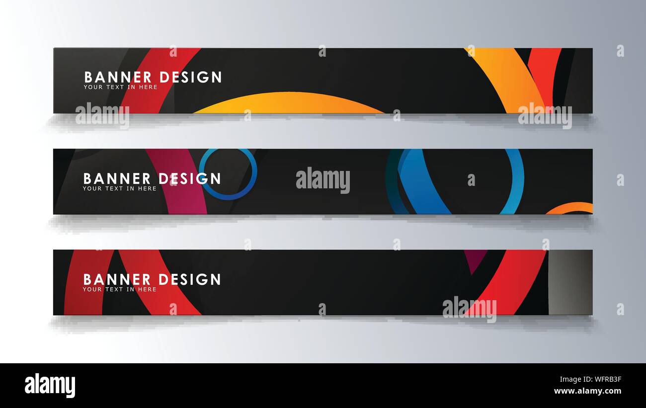 Set rectangular banner with a circle background colorful Stock Vector ...